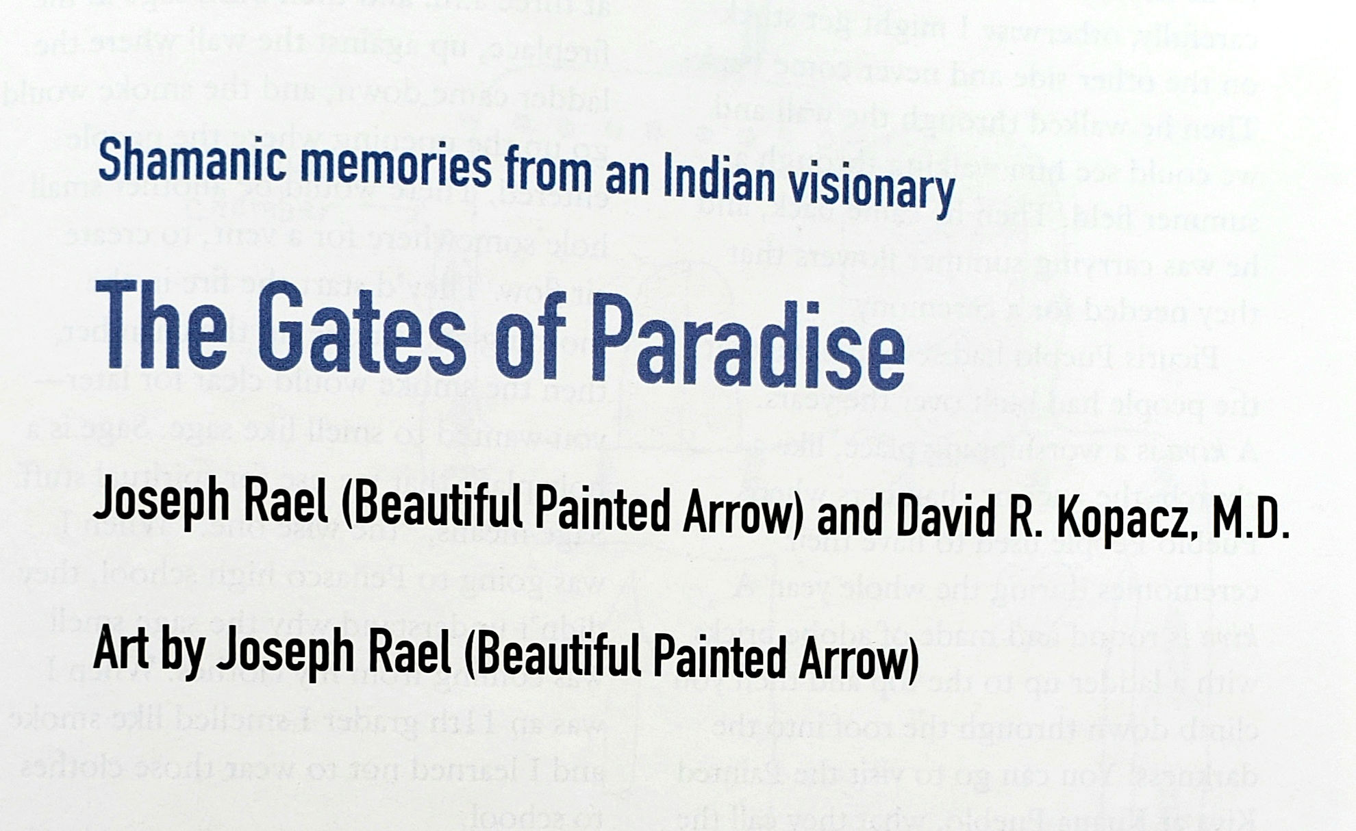 “The Gates of Paradise: Shamanic Memories from an Indian Visionary ...
